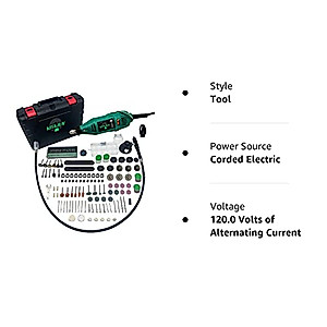 Kitajun Rotary Tool Kit, 5 Speed Adjustments 10000-37000RPM, Equipped with Flex Shaft and Multifunctional Chuck, 218 Accessories, Power Multipurpose Set for Craft Projects and DIY Creations