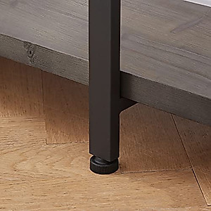 IBF Solid Wood Bookshelf, 4 Tier Natural Real Wood Bookcase, Modern Rustic Industrial Open Book Shelf, Tall Farmhouse Wooden Etagere Bookcase for Office Living Room Bedroom, Distressed Grey and Black