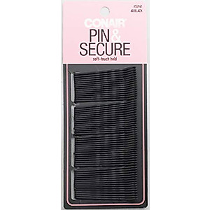 Conair Soft-touch Hold Secure Bobby Pin, Black, 60 pcs