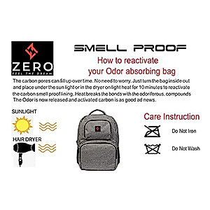 ZAZZY Smell Proof Bag Backpack with Lock Odor Proof Bag Stash Bag Travel Backpack for Men & Women