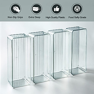 Hudgan 8 Pack Clear Plastic Drawer Organizer Bins Set, Stackable Cutlery Storage Bins Trays for Organizing Kitchen Supplies, Bathroom Supplies, Office Supplies, Crafts, Gadgets, Cabinet Supplies