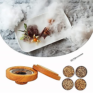 Cocktail Smoker For Infused Cocktails Whiskey, Wine, Grill, Flavored Beverage Smoker In Four Flavors Of Oak, Cherry, Apple And Hickory Wood Chips, Gift For Men, 15x15x5