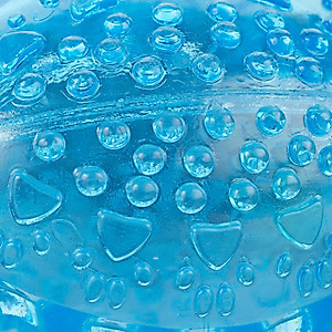 Relaxdays Chew Set of 2, Dog Toy Dental, Squeaks, Bite-Proof, Robust, 2 Sizes Teeth Cleaning Balls, Green/Blue, One