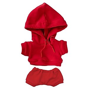 niannyyhouse 20cm Plush Doll Clothes Elastic Solid Sportswear Suits Hoodie Pants Soft Stuffed Plush Toy Dress Up Accessories (red, 20cm)