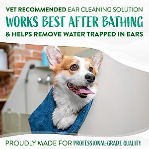 TropiClean Cocoa Butter Ear Wash for Dogs & Cats | Alcohol Free Dog Ear Cleaner Solution | Pet Ear Wash Derived from Natural Ingredients | Made in The USA | 1 Gallon