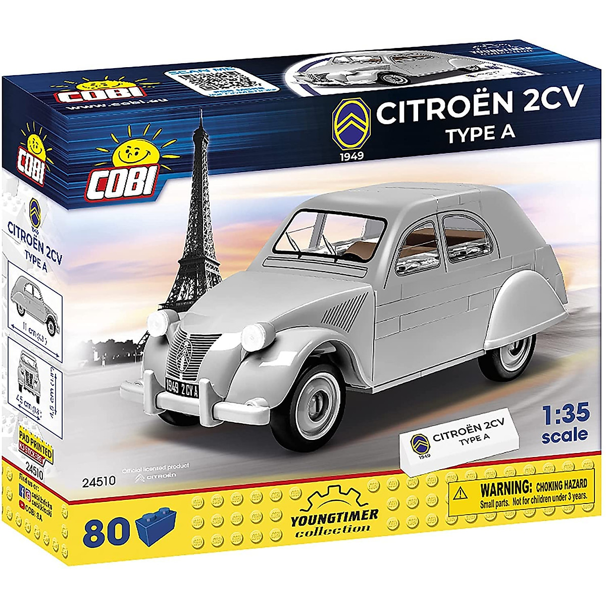 COBI Youngtimer Collection Citroen 2CV Type A Vehicle, Silver