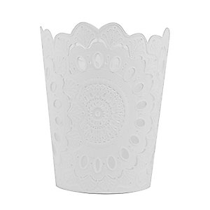HMANE Wastebasket, PP Hollow Pattern Solid Color Paper Basket Trash Can Dustbin Without Lid - 5.7 x 7.8 x 9.5 inches