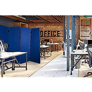 Versare SoundSorb VersiPanel | Acoustic Room Divider | Lightweight Portable Partition | Folding Sound-Dampening Wall |6' x 5' Blue SoundSorb Panels