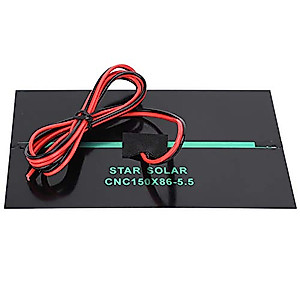 2Pcs Mini Solar Panel Cell Power Charger Module, Cell Board Module 100CM Red and Black Line 5.5V 1.6W