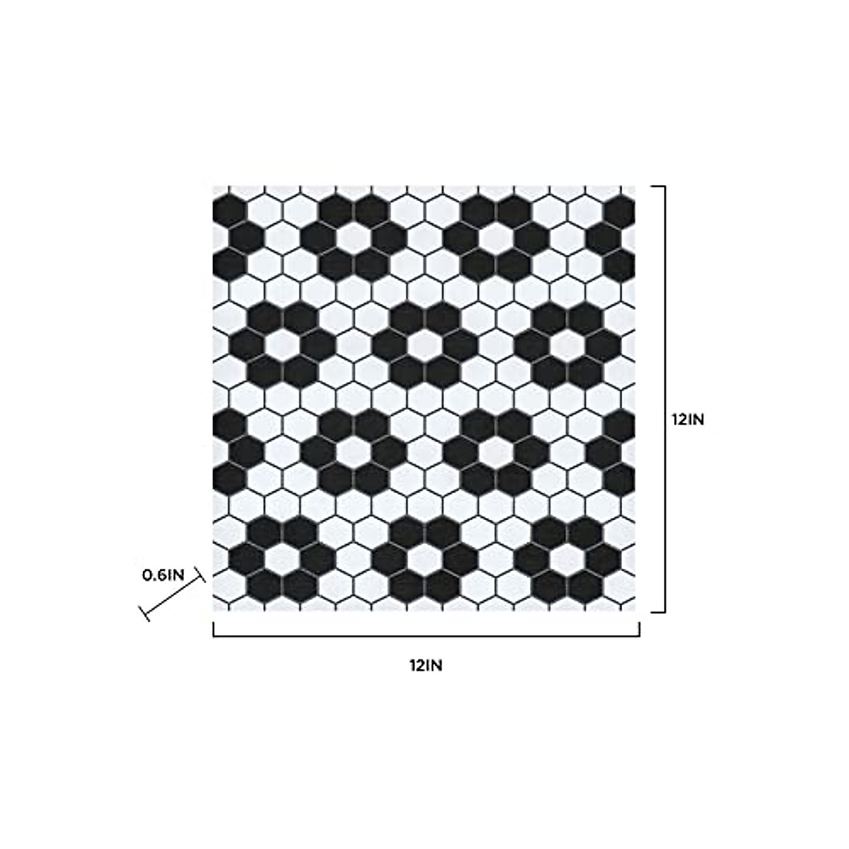 FloorPops FP3931 Biscotto Peel & Stick Floor Tiles, Black