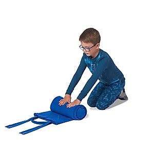 ROLLEE POLLEE Nap Sac Roll Up Napping Blanket with Attached Pillow for Preschool/Daycare, Super Soft with Elastic Straps, Fits Most Mats and Cots (Pink)