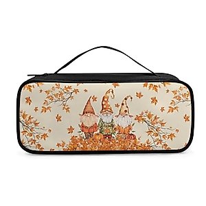 Rnyleeg Fall Stethoscope Case with Handle Gnome Maple Leaf Print Stethoscope Bag for Nurses Travel Storage Bag for Stethoscope Stethoscope Accessories