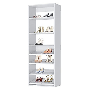 Modular Closets Half Shoe Rack Shelf Tower Closet Kit (31.5" Wide, White)