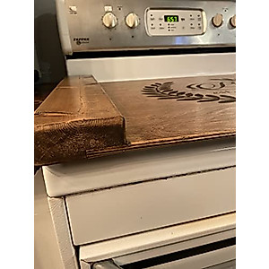 Rustic Engraved Farmhouse Kitchen Stove Top Cover Noodle board