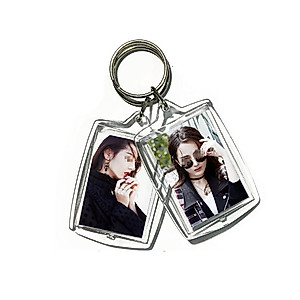 vipolish 25Pcs Acrylic Photo Frame Keyring Clear Blank DIY Photo Image Keychain Wallet Friendly Picture Frame Framework Key Buckle Ring for Women and Men Rectangle Shape