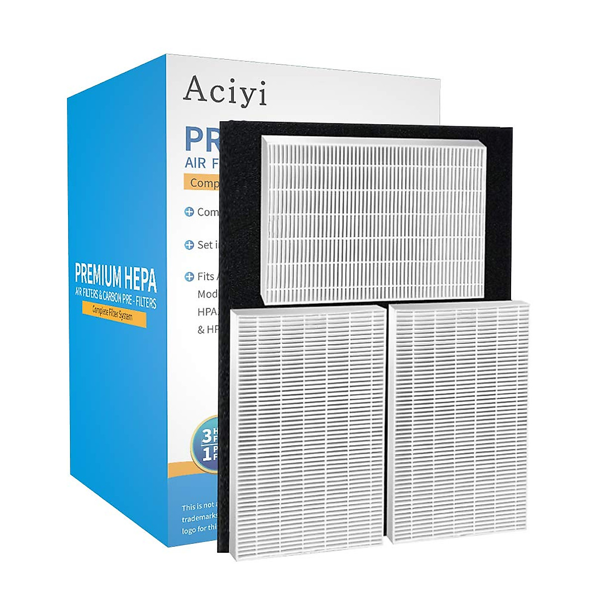 HPA300 Compatible HEPA Filter Set | 3 HEPA Filters & 1 Pre-Cut Activated Carbon Pre Filters
