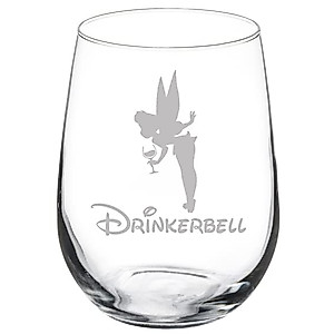 MIP Wine Glass Goblet Drinking Fairy Funny Drinkerbell (17 oz Stemless)