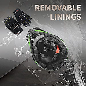 Adult Motocross Helmet Dirt Bike Helmet,ATV Motorcycle Helmet,Outdoor Dirt Bike Helmets,DOT Approved,Off-Road Helmets with Gloves Goggles Face Shield 4-Piece Set