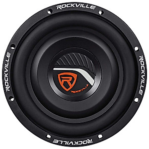 Rockville W8T4-S4 8" Shallow Mount 1000w Peak Car Subwoofer 4-Ohm Sub 250w RMS CEA Rated