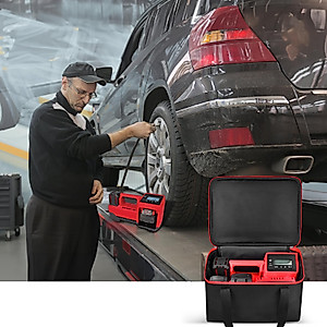 Peciue Air Compressor Bag Compatible with Milwaukee M18 Inflator 2848-20, Pump Carrying Box for Milwaukee Tools Accessories, Tire Inflator Holder for Battery Pack 18V 3.0 to 9.0 Ah- Black (Case Only)