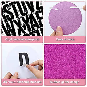 Motiskyy 114 DIY Giant Glitter Friendship Bracelet Banner in My Era Banner Friendship Themed Decor Customizable Happy Birthday Party Supplies Friendship Garland 2024 Graduation (Purple Blue)