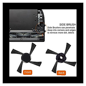WEddle Main Side Brush Hepa Filter Sweeping Robot Vacuum Cleaner Parts. Compatible for Neato Botvac D Series D3 D5 D6 D7 D9 D10 D70E D75 D80 D85