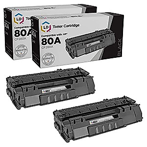 LD Products Compatible Toner Cartridge Replacements for HP 80A CF280A (Black, 2-Pack) for use in HP Laserjet Pro 400 M401a 400 M401dn, 400 M401dne, 400 M401dw, 400 M401n, 400 M425dn, 400 MFP M425dw