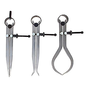 Utoolmart Spring Inside Outside Divider Caliper Set, 3 Piece 6" Quick Adjust Spring Caliper/Divider Set, Carbon Steel Measuring Tool Caliper, for Wood Turning Lathe Projects