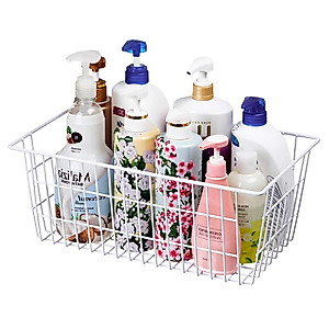 SANNO Freezer Baskets,Farmhouse Metal Wire Basket Freezer Storage Wire Baskets Organizer Wire Storage Basket for Kitchen Pantry Organizer Bins,14"x11"x6"