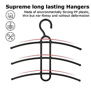 upra Shirt Hangers Space Saving Plastic 10-Pack, Durable Multi-Functional Non-Slip Clothes Hangers Closet Organizers, for Coats Jackets Pants Dress Scarf, Dorm Room/Apartment Essentials