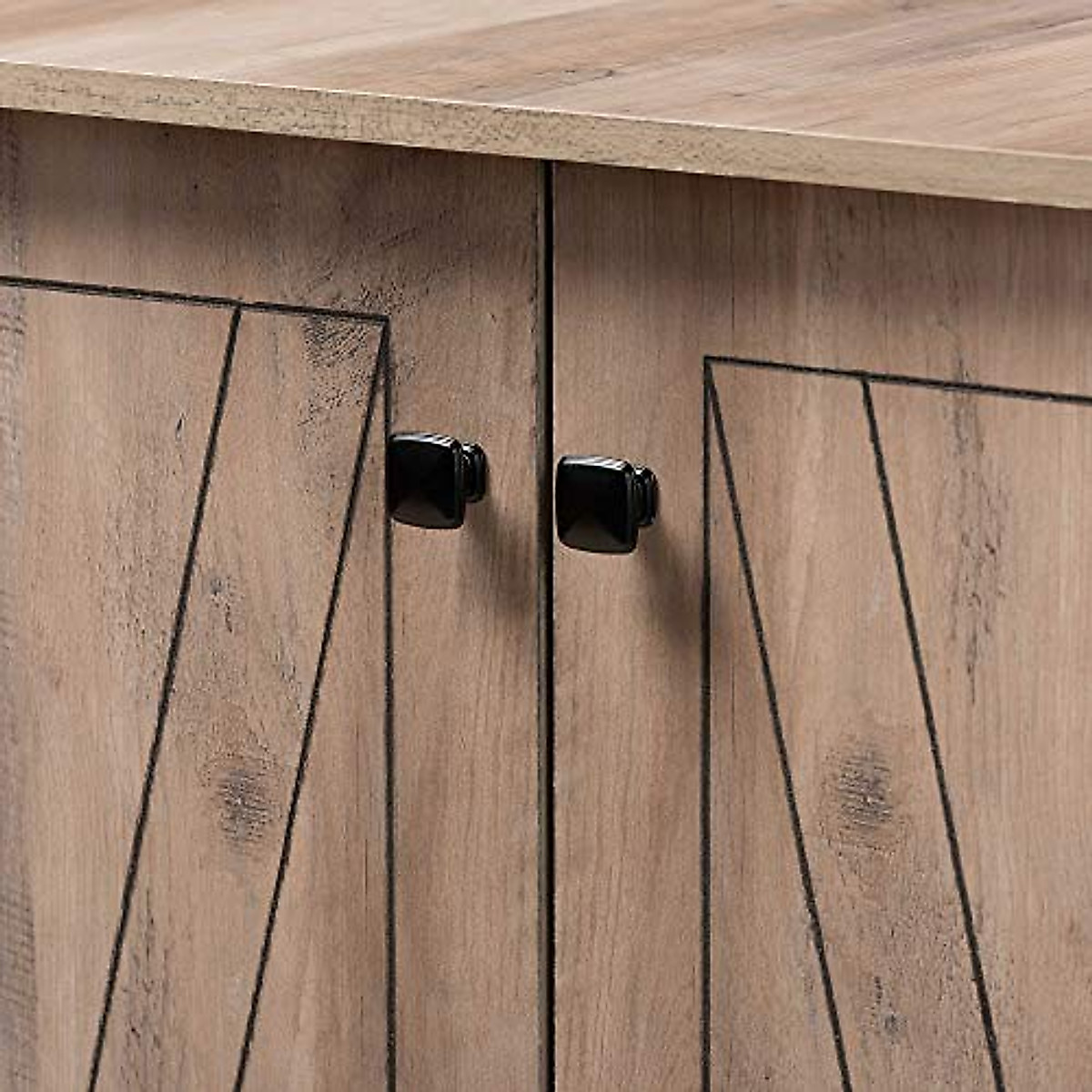 Baxton Studio Derek Shoe Cabinets, One Size, Natural Oak