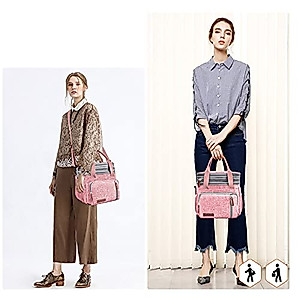 H&Wanss Insulated Lunch Bag for Women Cooler Lunch Box Men Leakproof Tote with Handle Shoulder Strap for Work Picnic (Pink)