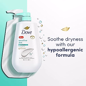 Dove Sensitive Skin Body Wash, Hypoallergenic and Paraben-Free, 30.6 fl oz (Pack of 3)