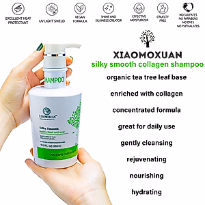 Xiaomoxuan Organic Tea Tree Oil Shampoo - Moisturizing for Dry Hair, Scalp Treatment, Sulfate-Free - Collagen Bond for Oily Scalp and Ends