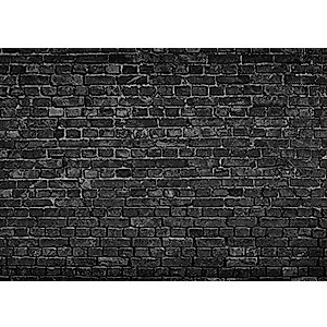AIIKES 7x5ft Black Brick Wall Photography Backdrop Brick Backdrop Vintage Theme Stone Brick Background Baby Birthday Party Decoration Photo Booth Studio Props 11-501
