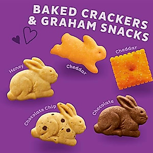 Annie's Organic Baked Snack Crackers, Single Serve, Cheddar Bunnies, 0.75 Oz (Pack of 100)