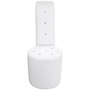 Best Master Furniture High Heel Faux Leather Shoe Chair with Crystal Studs, White