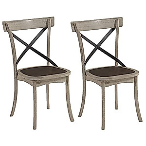 Progressive Furniture Winslet X-Back Dining Chair Set of 2, Gingerbread/White