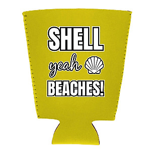 Shell Yeah Beaches Pint Glass Coolie (Yellow, 1)