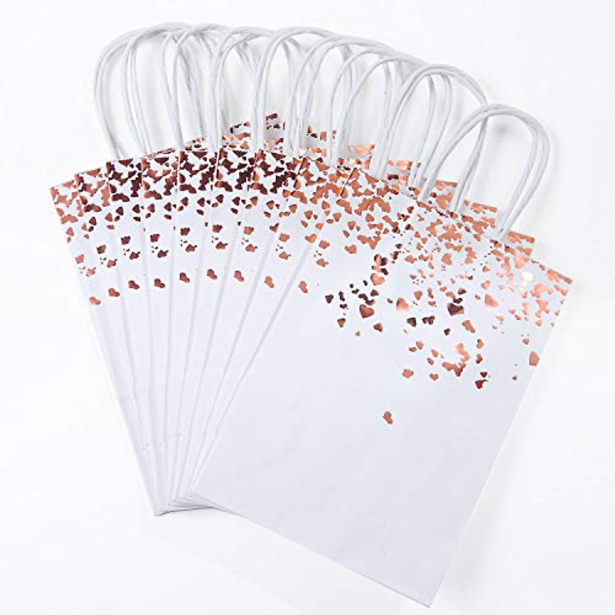 Cooraby 18 Pieces Paper Bags Bronzing Kraft Bag Hen Party Bags Bride Gift Birthday Bag with Handle for Wedding Parties Keepsake Night Celebrations (Color C)