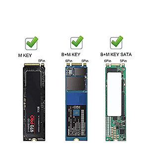 M.2 NVME SSD Enclosure Adapter, 10Gbps USB C Aluminum Case, Professional Portable State Drive External Enclosure for Computer Tablet (Black)