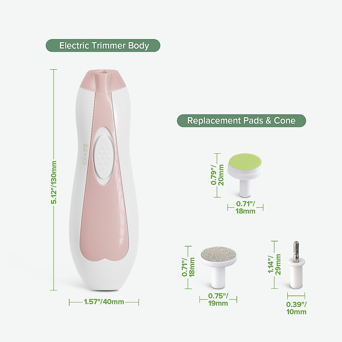 haakaa Baby Nail Trimmer Electric Baby Nail Clippers Kit for Newborn, Toddler or Adults Fingernails and Toenails Care, Baby Nail Care Set & Extra 4 Replacement Pads Combo
