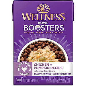 Aurora Pet Variety Pack (6) Wellness Bowl Boosters Hearty Wet Dog Toppers (2) Beef (2) Chicken (2) Turkey (5.5-oz Each) with AuroraPet Wipes
