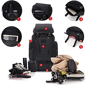 100L Hiking Camping Backpack Tactical Backpack for Men Large Survival Hunting Waterproof Backpack Molle Rucksack Military Camping Backpacking Daypack