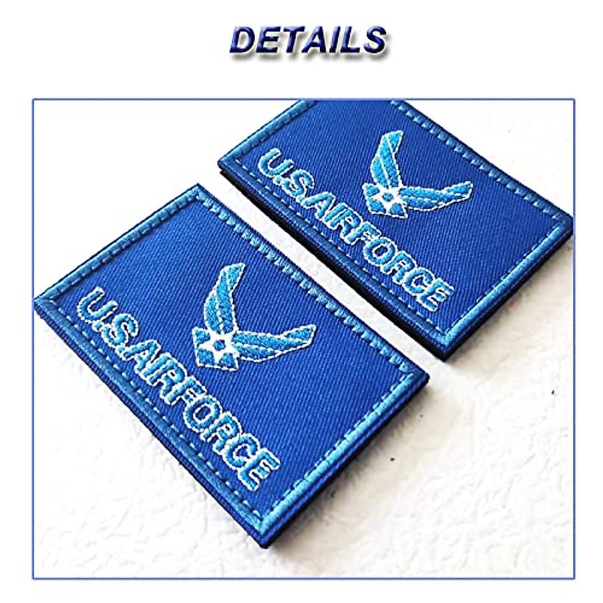 Harsgs 2PCS US Air Force Patches, Hook & Loop American Amry Tactical Patch Full Embroidery Military Badge Patch for Caps Bags Vests Military Uniforms