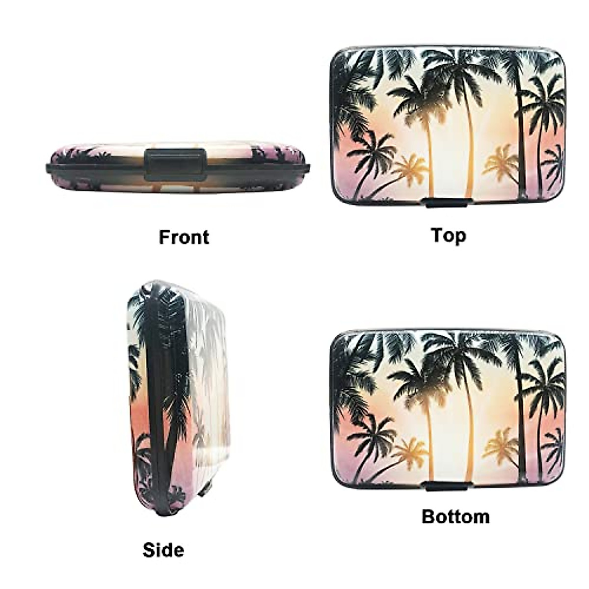 Oirtmiu RFID Blocking Credit Card Holder, Mini Aluminum Card Wallet, Slim Metal Hard Card Case, ID Case, Business Card Case for Women- 8 Slots