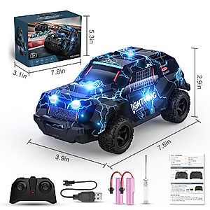 Remote Control Car for Boys 4-7, Off Road Mini RC Car for Kids, Cool Light Up 1/24 Scale Hobby RC Cars Truck Race Car Toy Christmas Birthday Gifts for 3 4 5 6 7 8 Years Old Boys