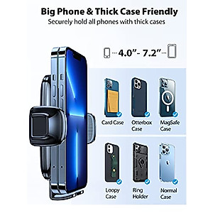 VICSEED Universal Car Phone Holder Mount [Ultimate Silicone Protection] Long Arm Suction Cup Phone Mount for Car Dashboard Windshield Vent Hands Free Cell Phone Holder Car Compatible with All Phones