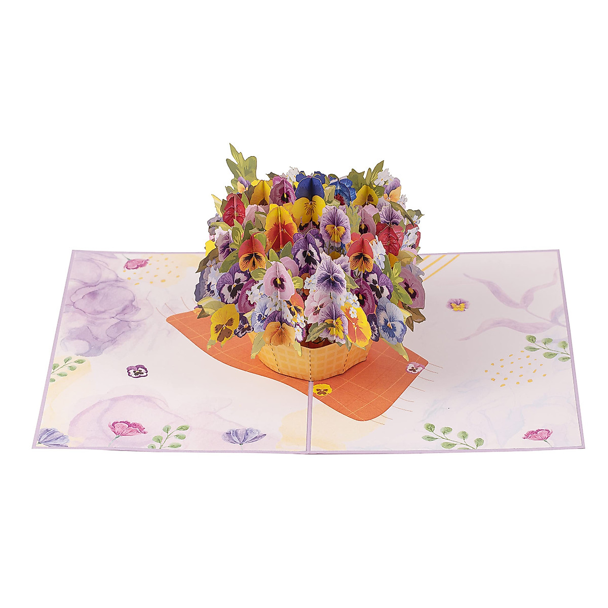 TRUANCE Pop Up Card, Greeting Card, Pansy Flower Basket, For Mother's Day, Fathers Days, Anniversary Card, Birthday Card, Love Card, Valentine Cards, Thank You Card, All Occasions
