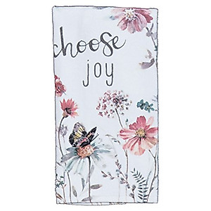Kay Dee Designs Kitchen Towel Set (2 pc) - Choose Joy and Live Simply - Terry Hand Towels,White
